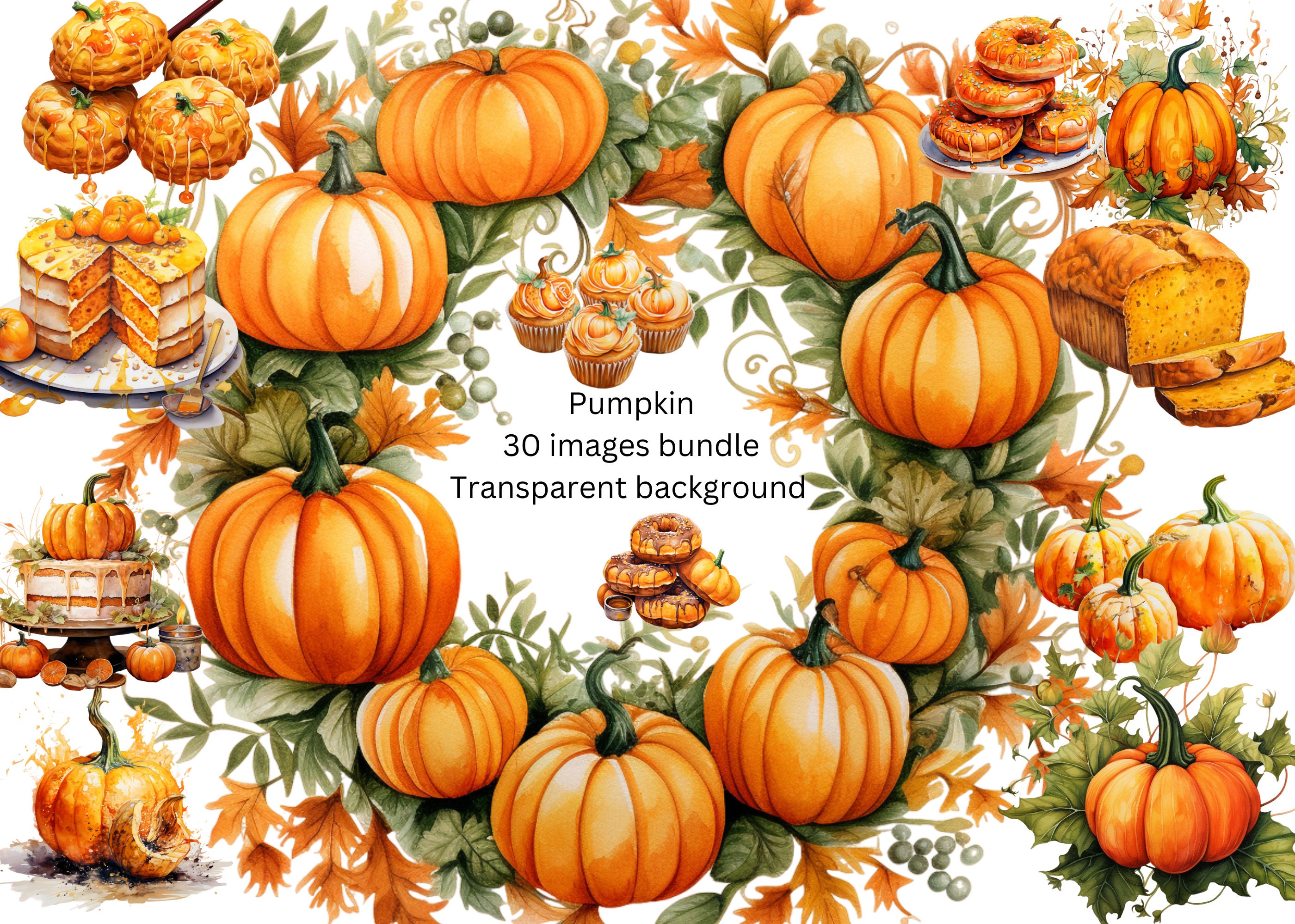 Pumpkin Bundle Transparent Background | Autumn Clipart, Pumpkin Clipart ...