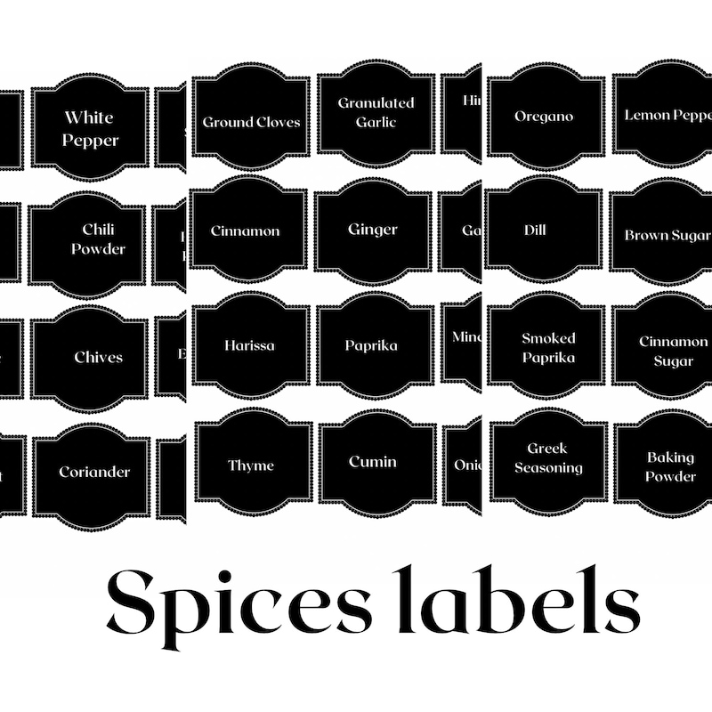 Spice Label - Etsy