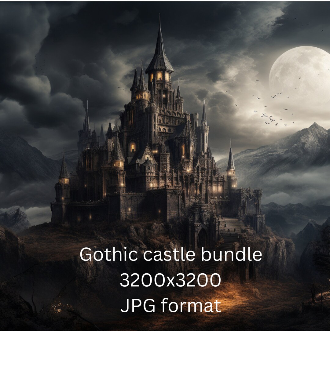 Gothic Castle Bundle, 3200x3200, Goth Clipart, Gothic Images, Junk ...