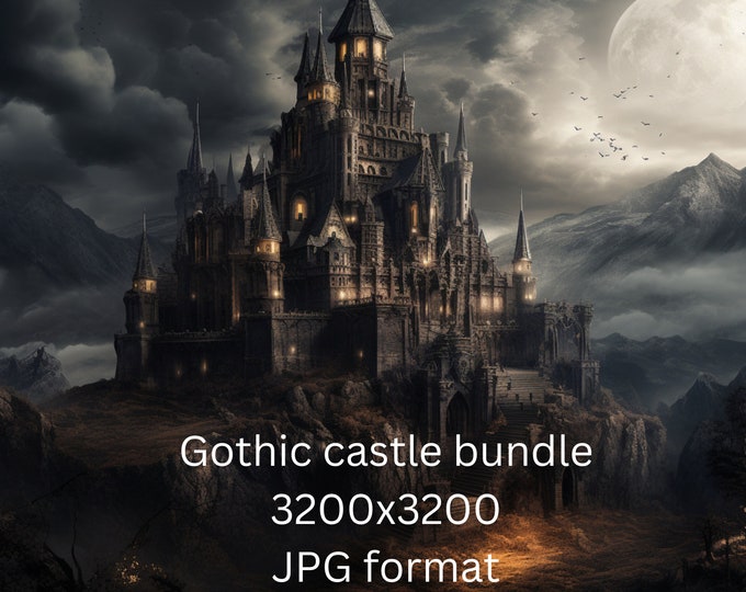 Gothic Castle Bundle, 3200x3200, Goth Clipart, Gothic Images, Junk ...