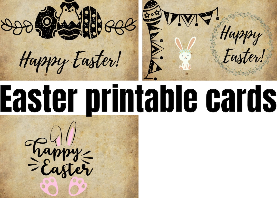Easter Retro Shabby Printable Cards| Easter Cards for Printing| Print ...