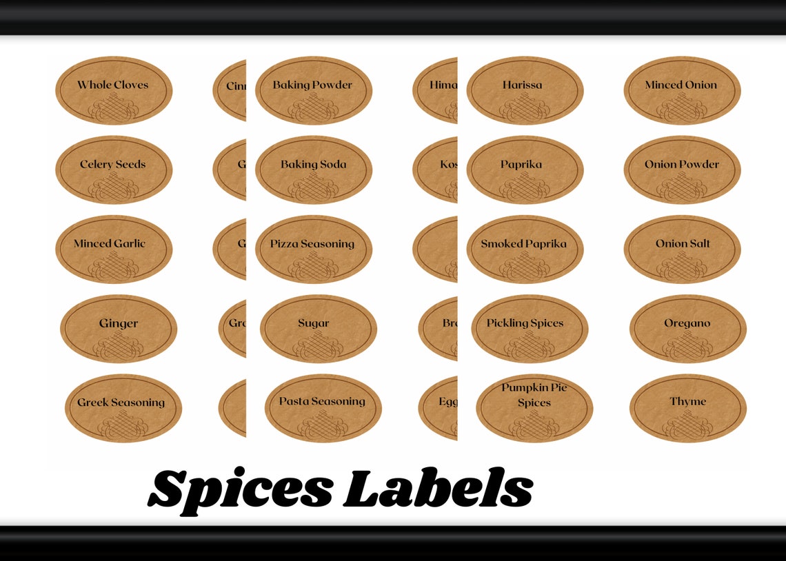 100 Printable Spices Labels| Minimalist Spices Labels | Aesthetic ...