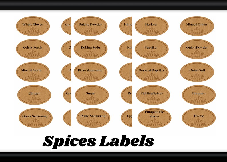 100 Printable Spices Labels| Minimalist Spices Labels | Aesthetic ...