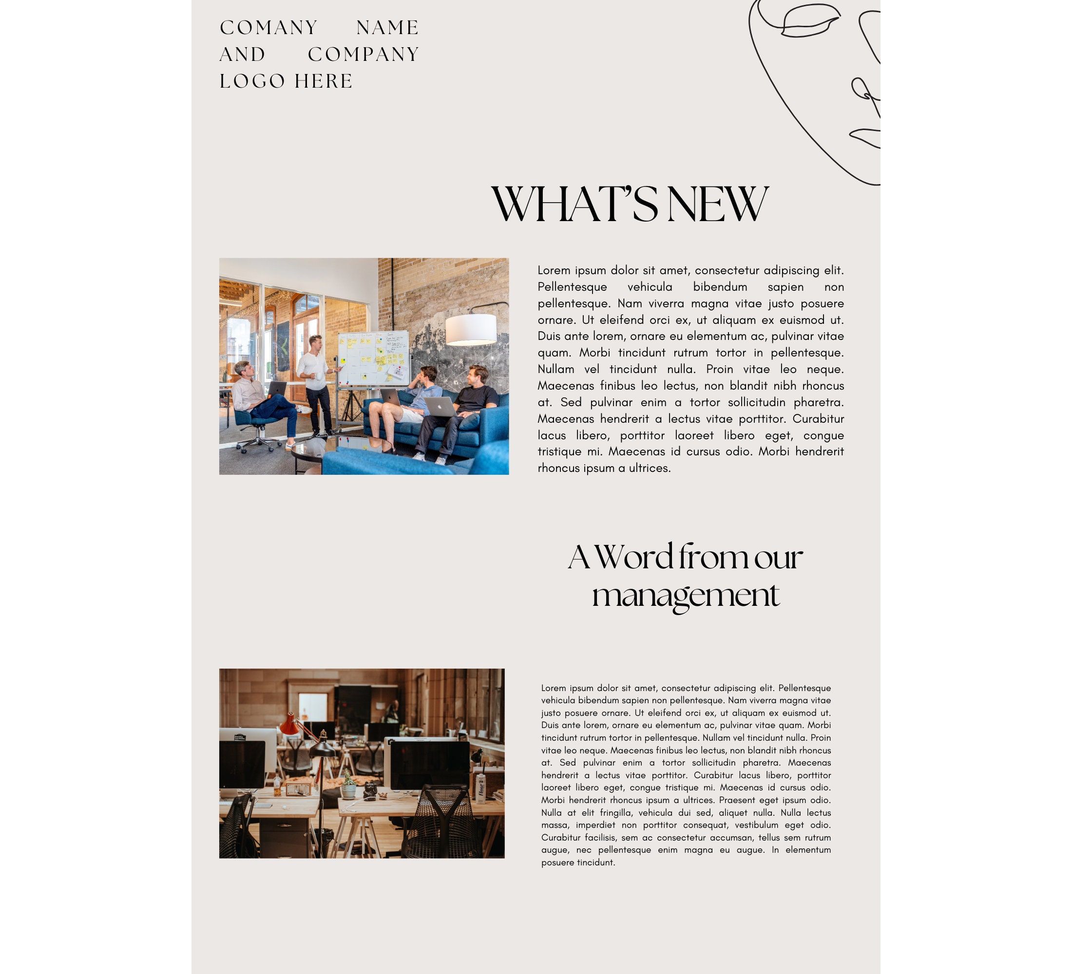 Newsletter Template, Professional Email Newsletter Template. A4 Format ...