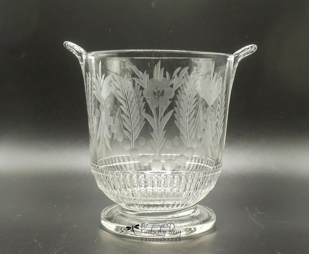 Vintage Glass Duncan & Miller "terrace" Ice Bucket Wine Chiller Pail ...