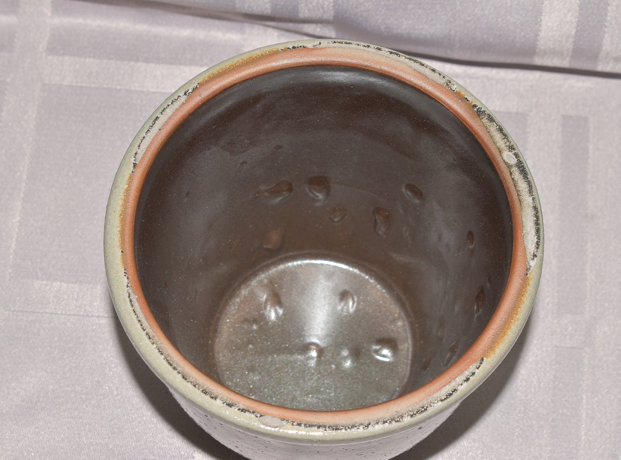 Vintage 1989 Jerry BEAUMONT POTTERY York Maine Salt Glaze BIRD Flow ...