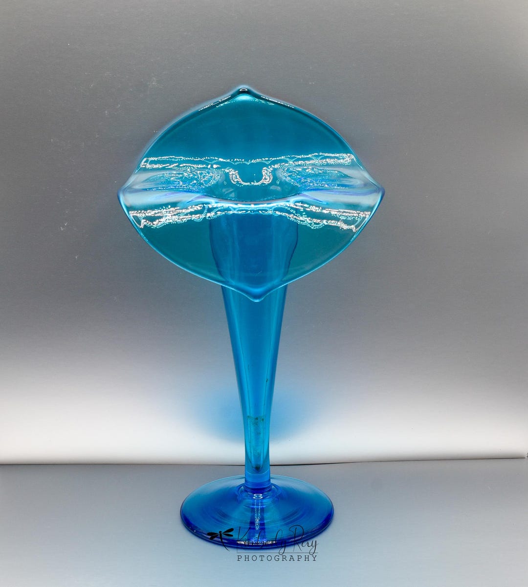 ESTATE Gorgeous RIBBED Sky Blue PAIRPOINT Blown Glass Bourne, Cape Cod ...
