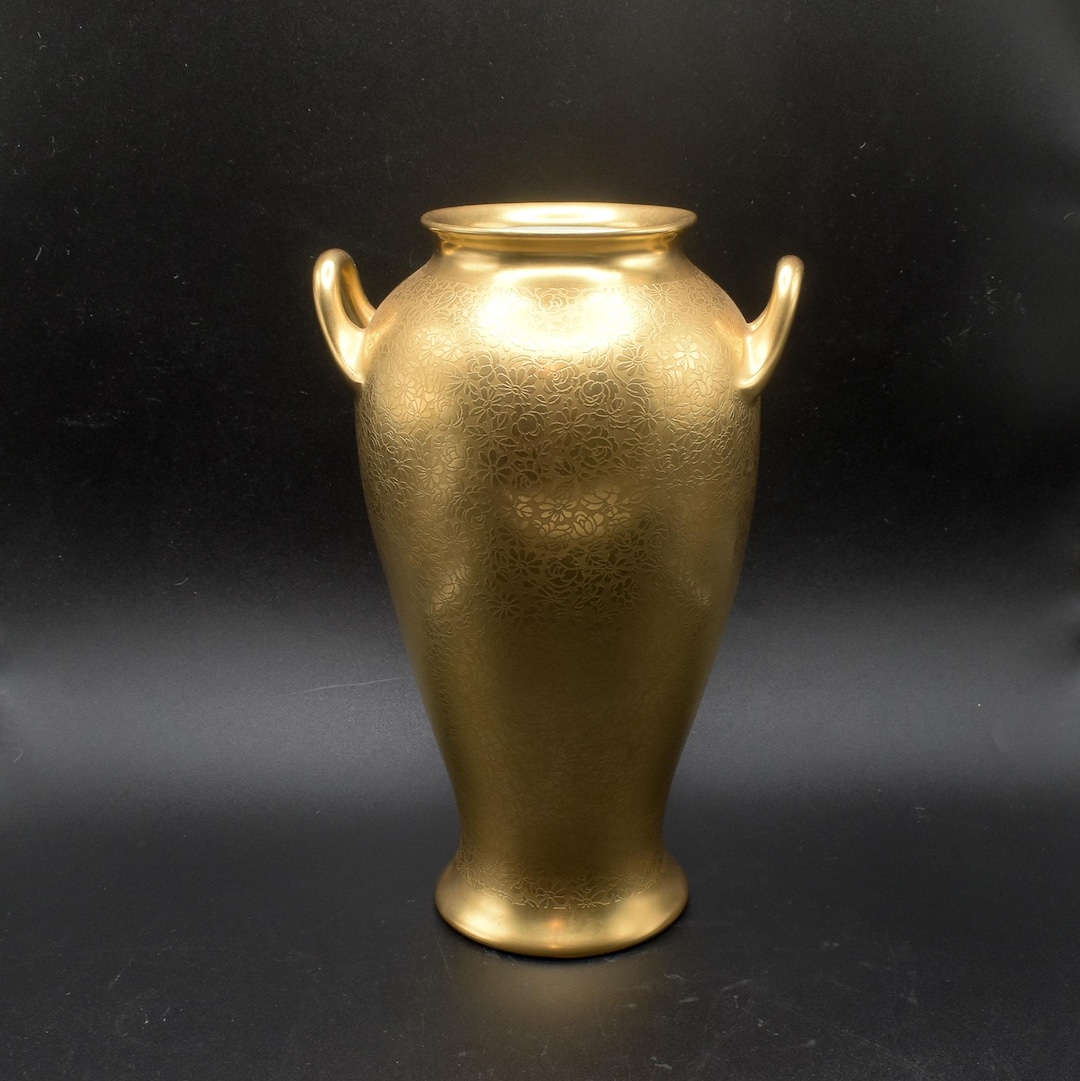Estate C. 1930s PICKARD China AOG 8" Vase With "ear" Handles and Rose ...