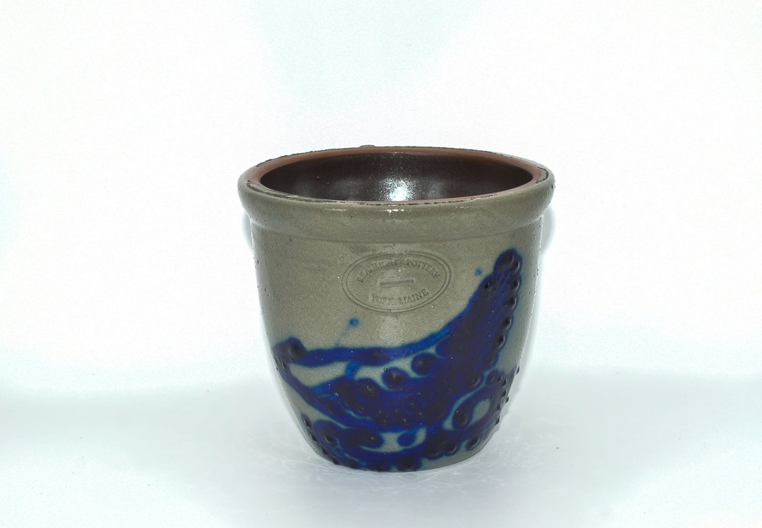 Vintage 1989 Jerry BEAUMONT POTTERY York Maine Salt Glaze BIRD Flow ...