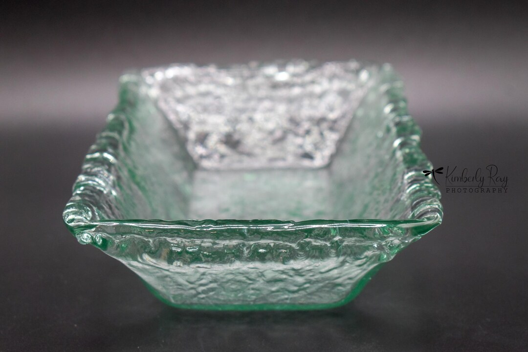 Recycled Glass Textured SEA GREEN Rectangular Dish Entertaining Dining ...