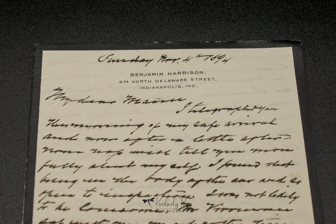 AUTHENTIC U.S. President Benjamin Harrison Signed Letter to Wife Mary S ...