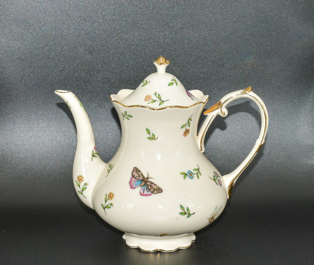 Lovely Vintage Burton + Burton Morning Meadow Teapot BUTTERFLIES BEES ...