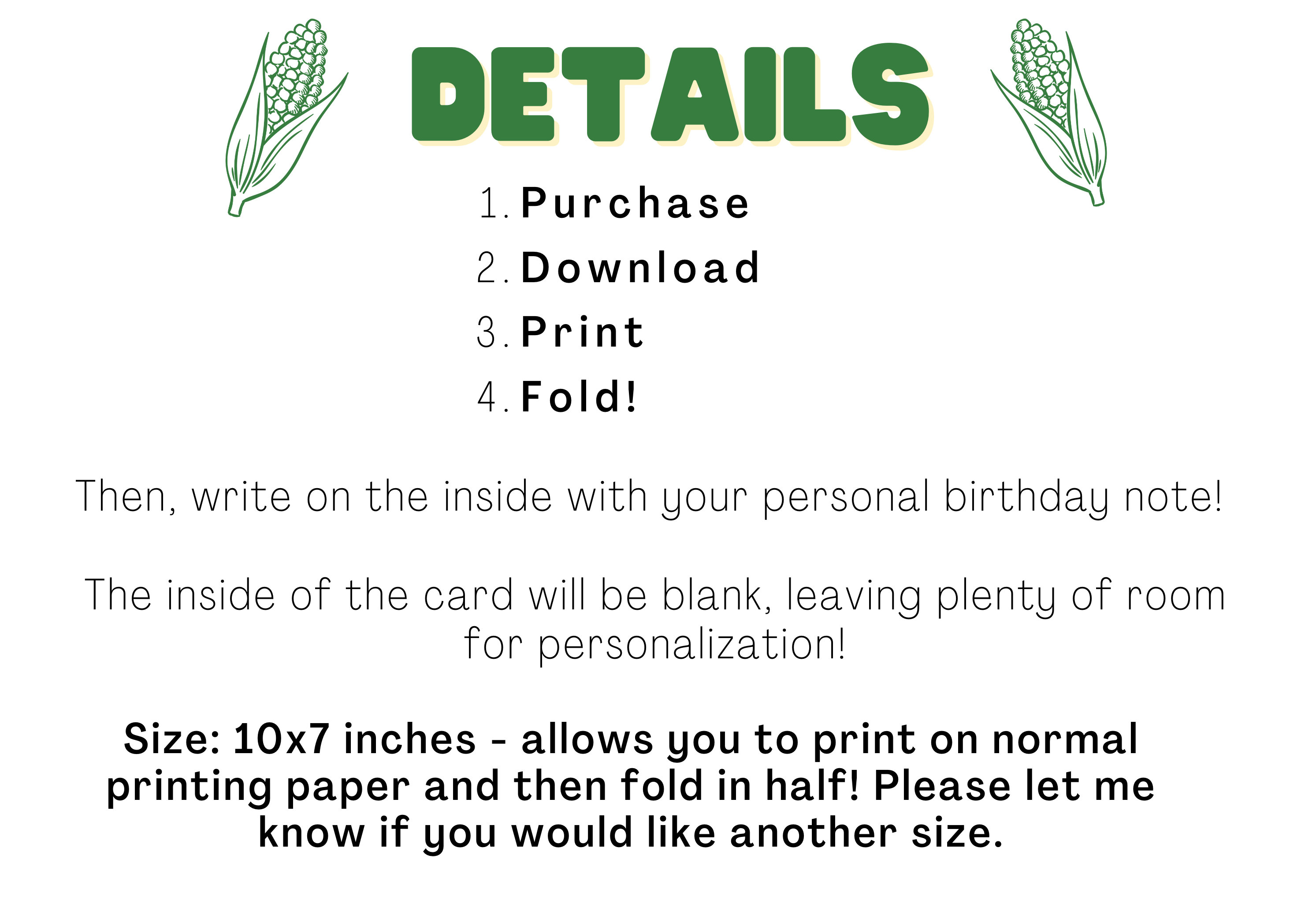 Instant Printable and Downloadable It's Corn Happy Birthday Card, Its ...