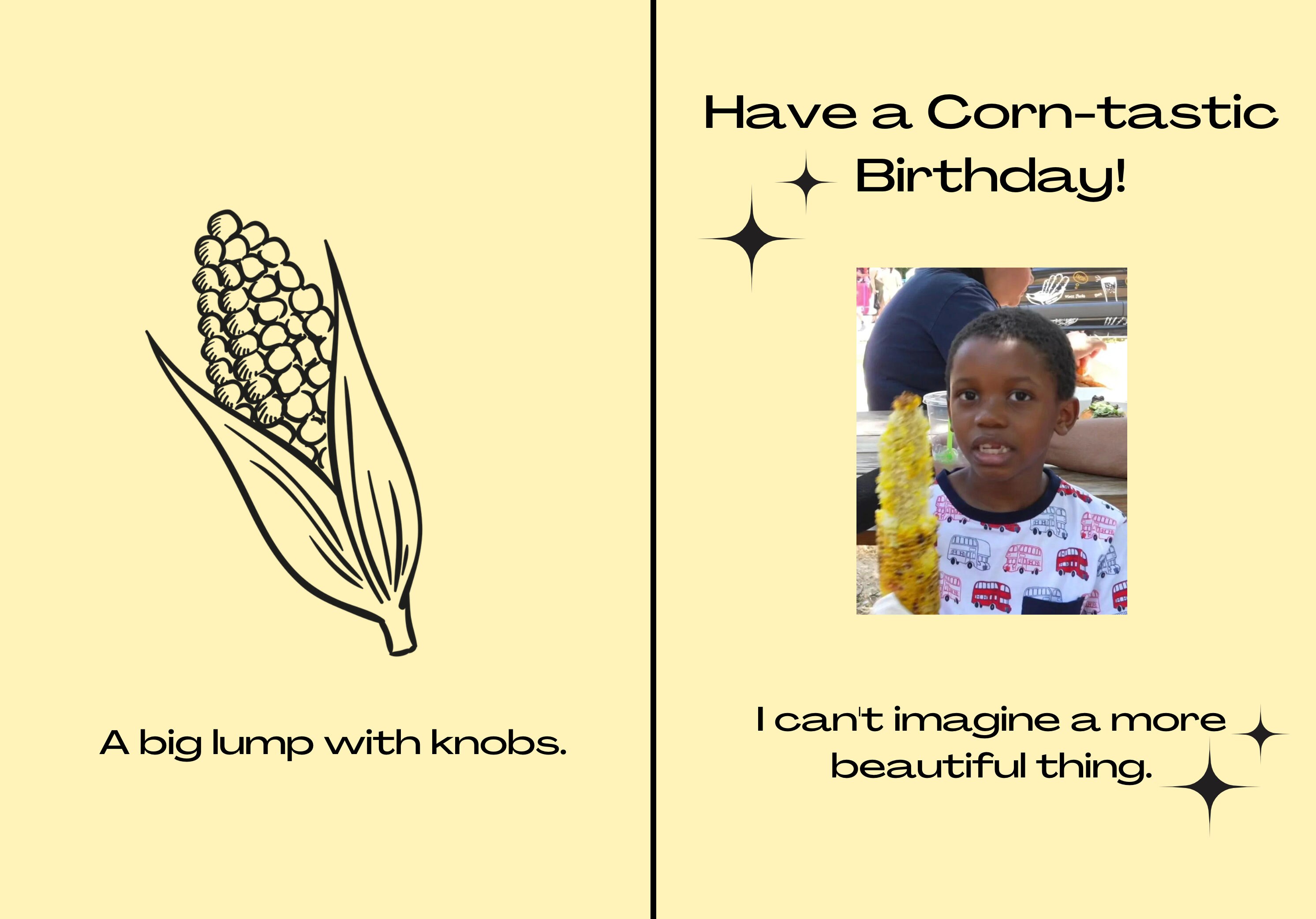 Instant Printable and Downloadable It's Corn Happy Birthday Card, Its ...