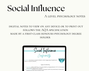 Social Influence Psychology A Level Revision Topic Notes for AQA AS and ...