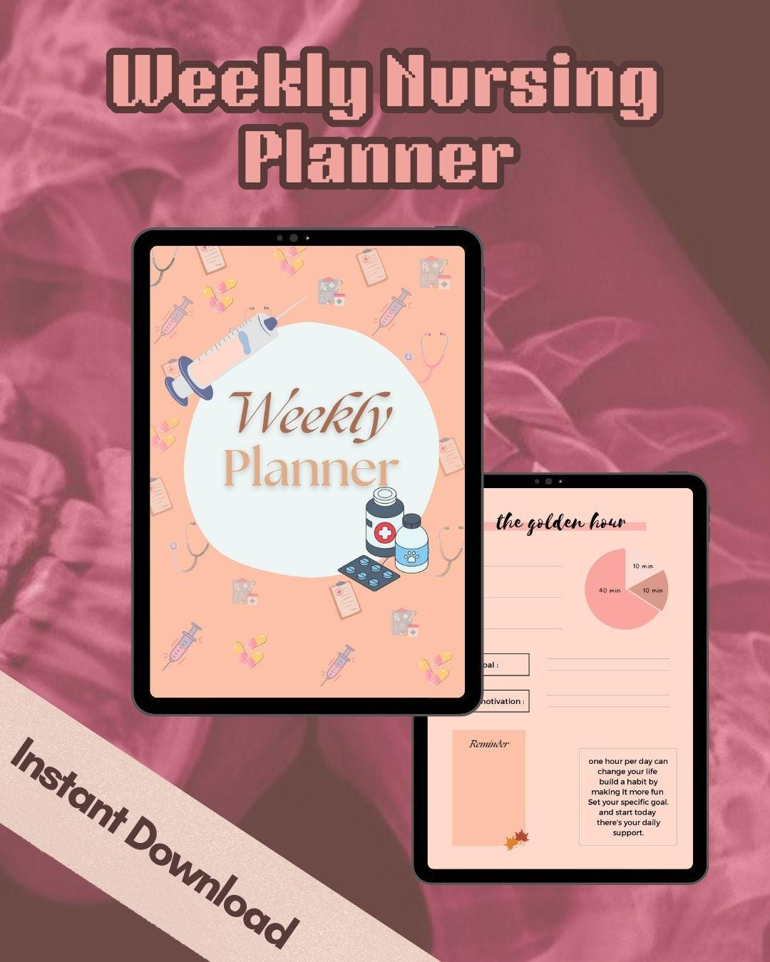 Nursing Student Weekly Planner, Digital Shift Tracker, Nurse Life ...