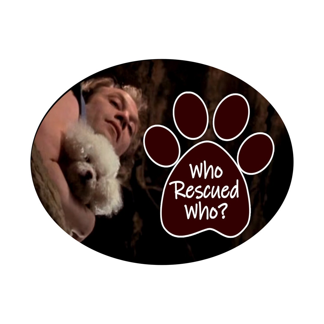 Who Rescued Who Precious Sticker (4x5") - Etsy