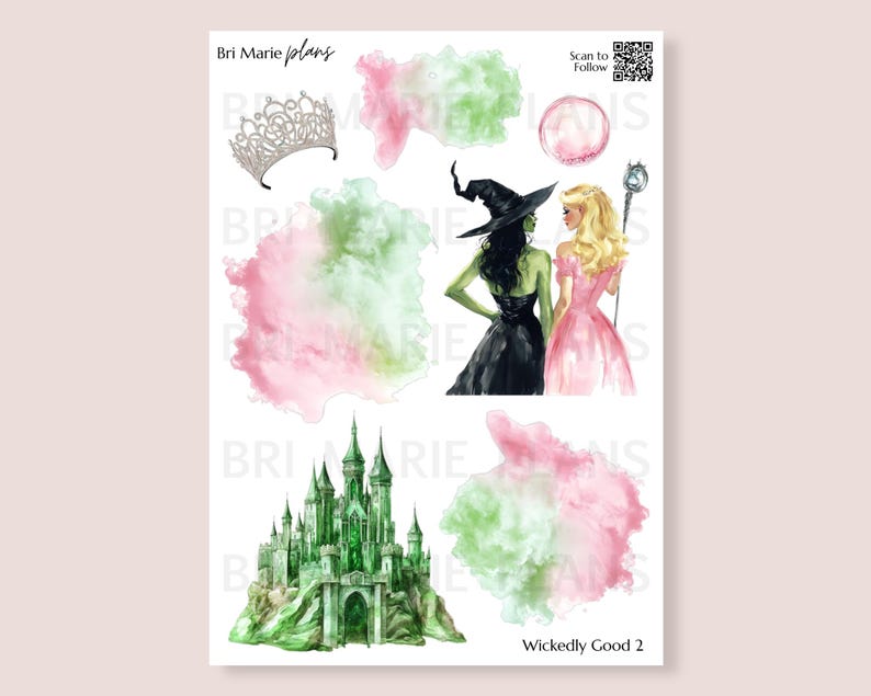 Wickedly Good Sticker Set | Glinda and Elphaba Wicked Musical/movie ...