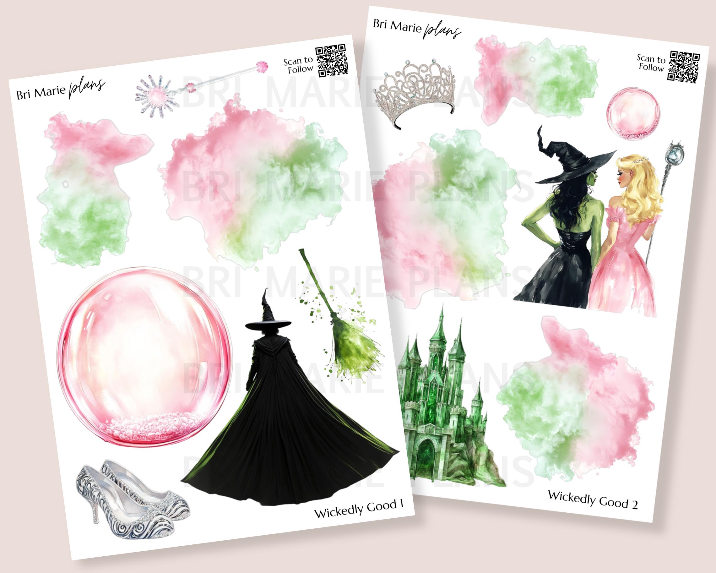 Wickedly Good Sticker Set | Glinda and Elphaba Wicked Musical/movie ...