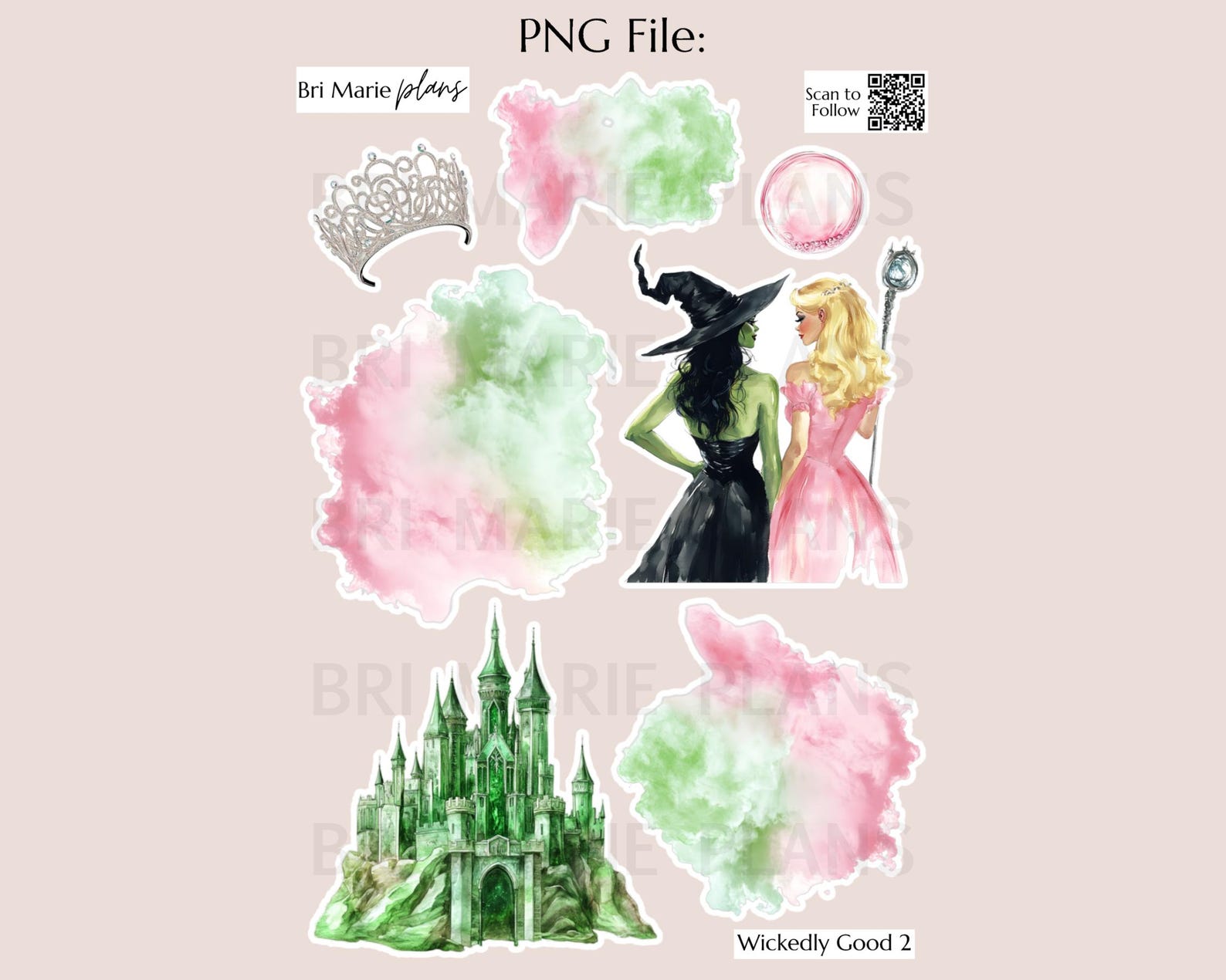 Wickedly Good Sticker Set | Glinda and Elphaba Wicked Musical/movie ...
