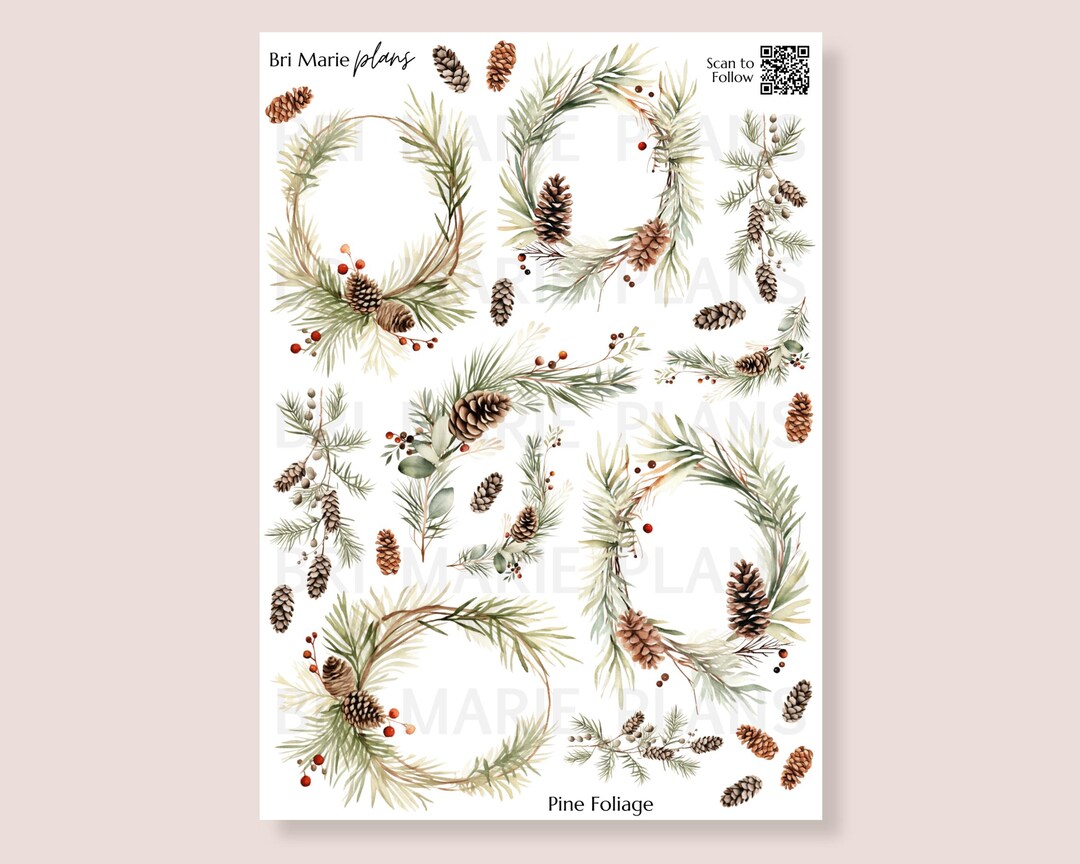 Pine Foliage | Printable Planner Stickers - Etsy