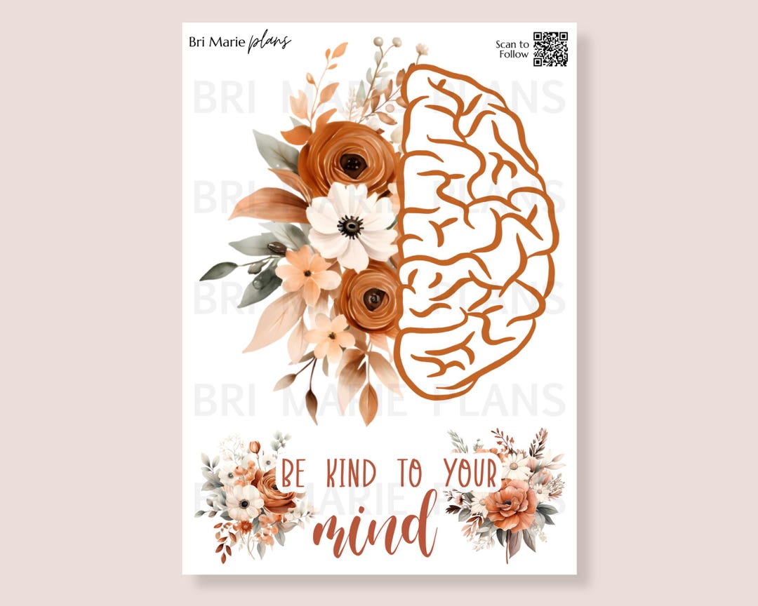 Be Kind to Your Mind | Printable Planner Stickers - Etsy