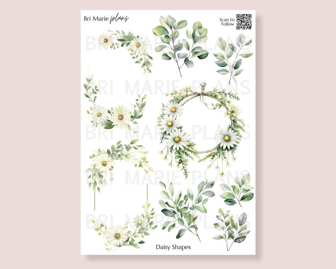 Daisy Shapes | Printable Planner Stickers - Etsy