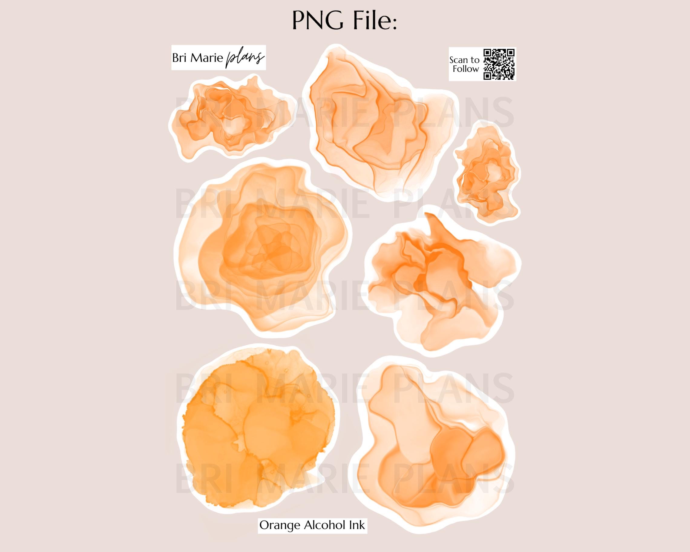 Orange Alcohol Ink | Printable Planner Stickers - Etsy