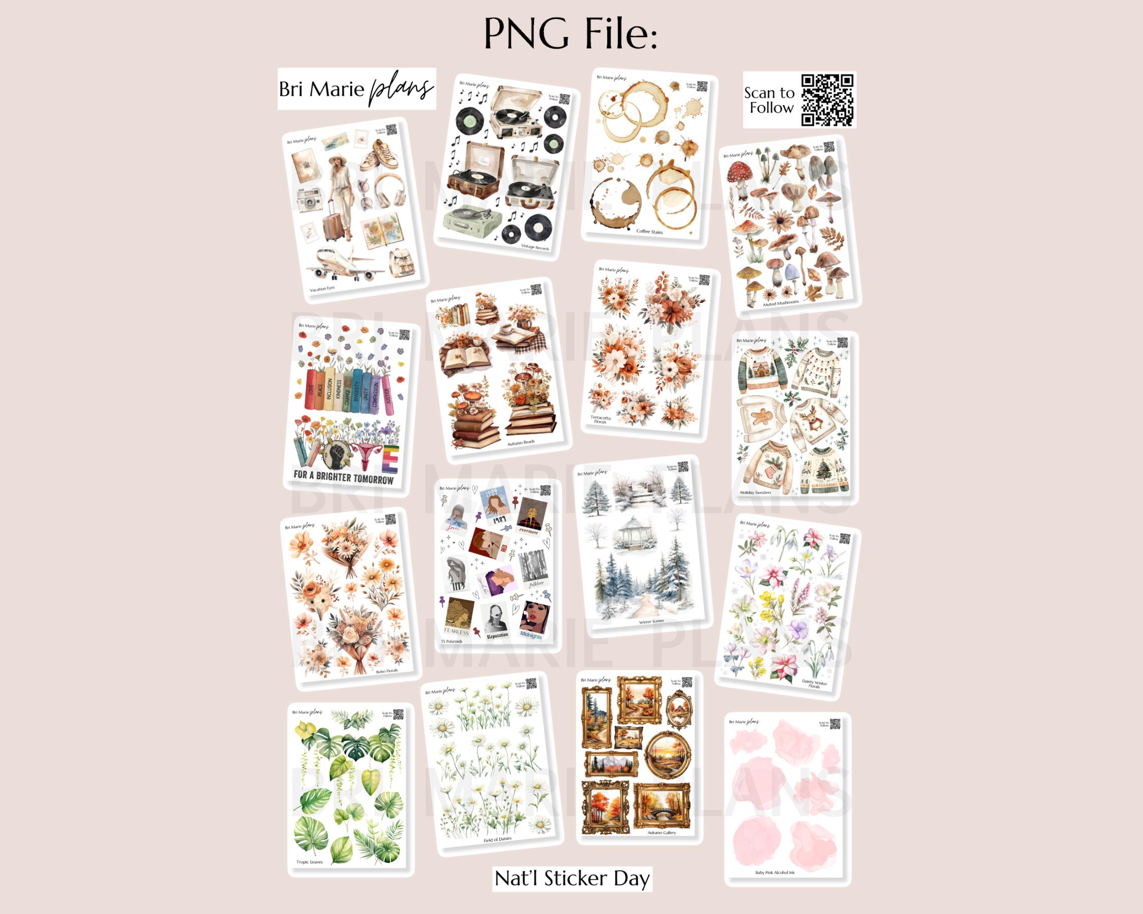 National Sticker Day | Printable Planner Stickers - Etsy