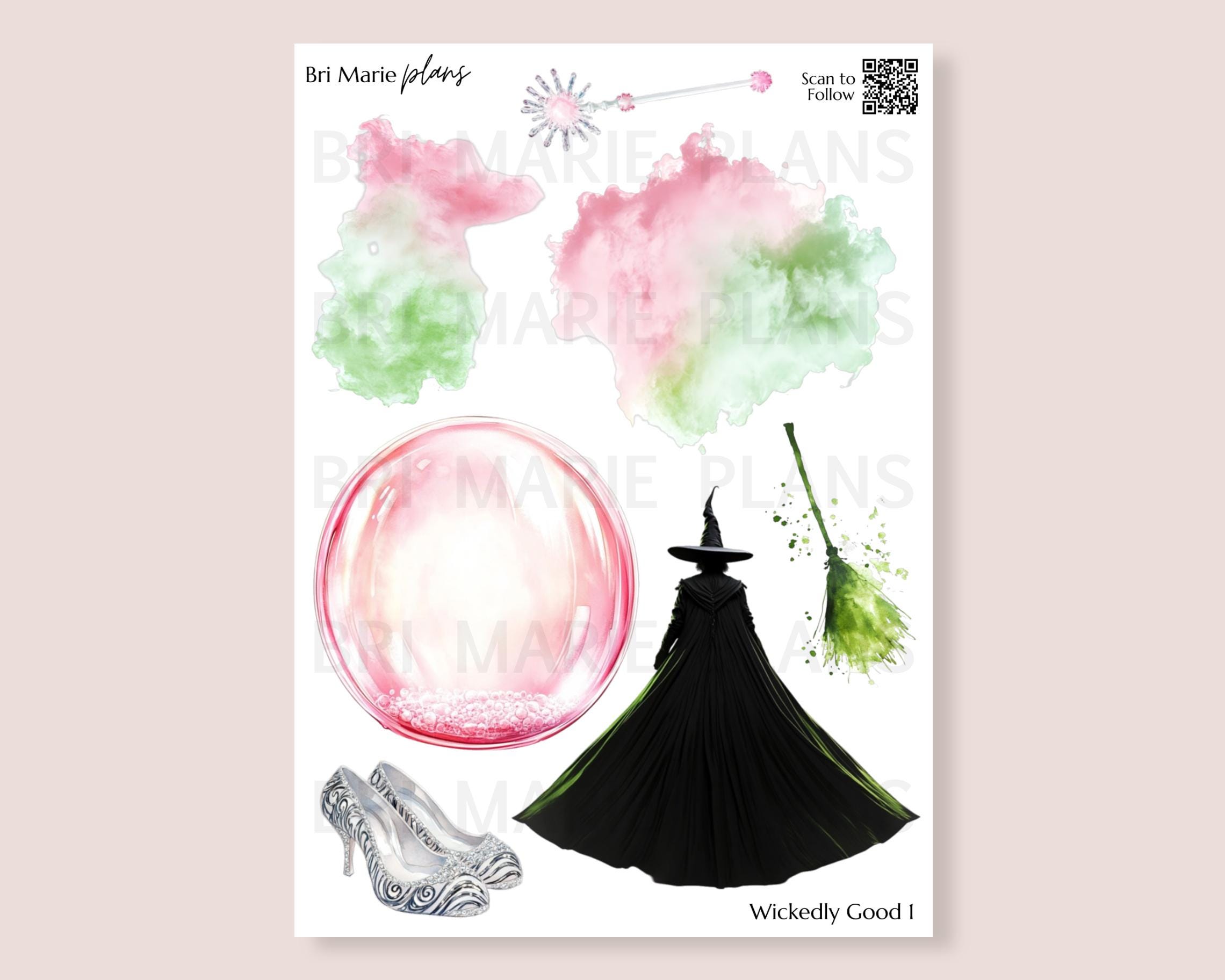 Wickedly Good Sticker Set | Glinda and Elphaba Wicked Musical/movie ...