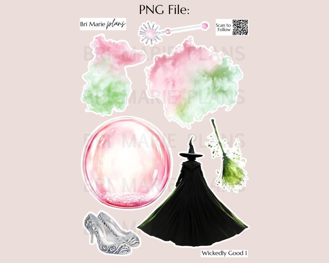 Wickedly Good Sticker Set | Glinda and Elphaba Wicked Musical/movie ...