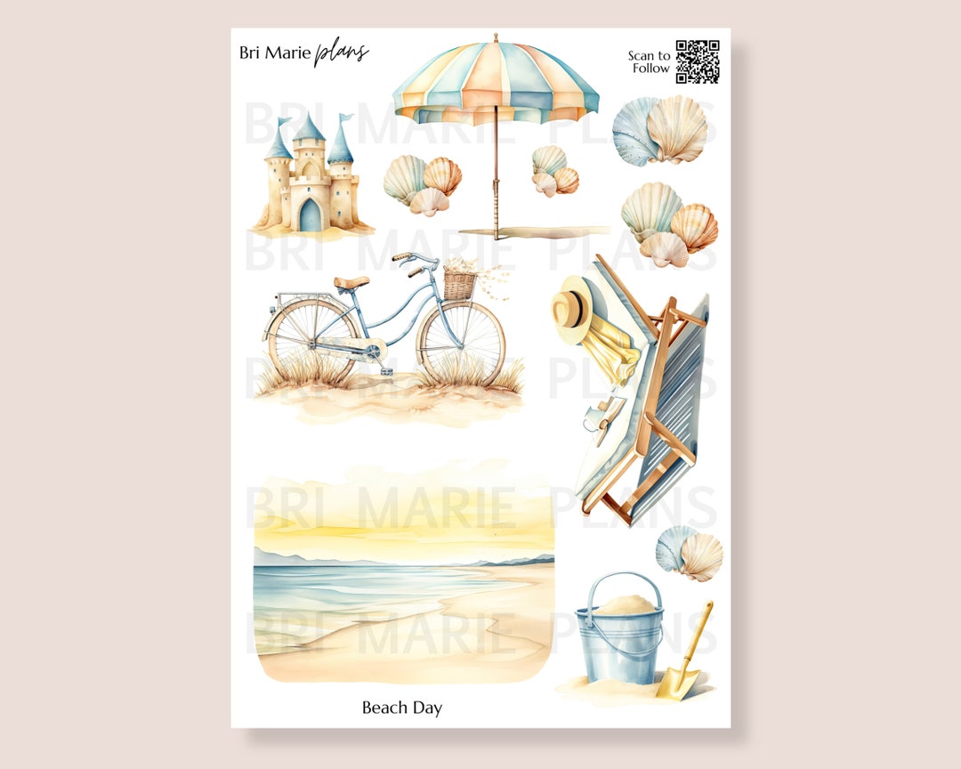 Beach Day | Printable Planner Stickers - Etsy