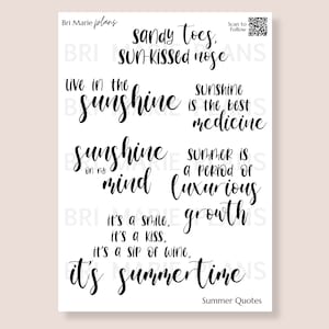 Summer Quotes | Printable Planner Stickers - Etsy
