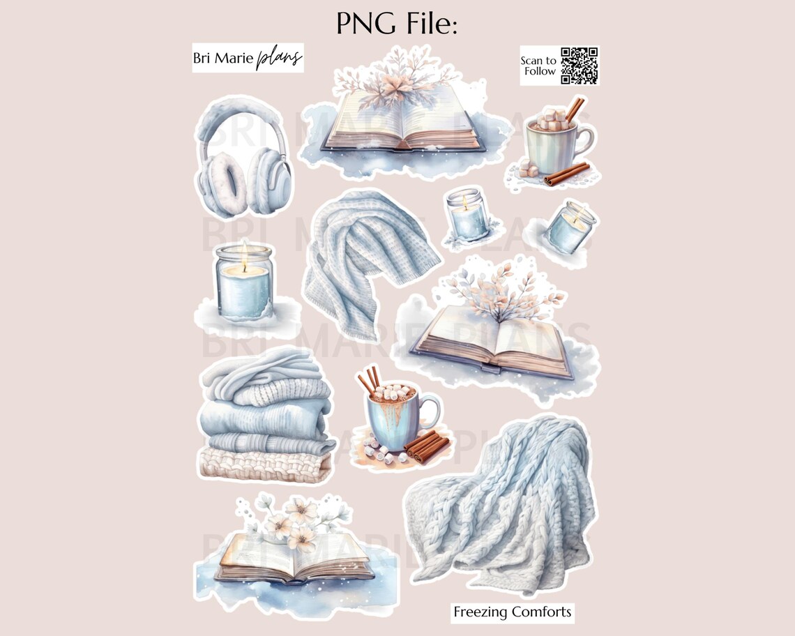 Freezing Comforts Stickers Printable | Cozy Winter Self Care Stickers ...