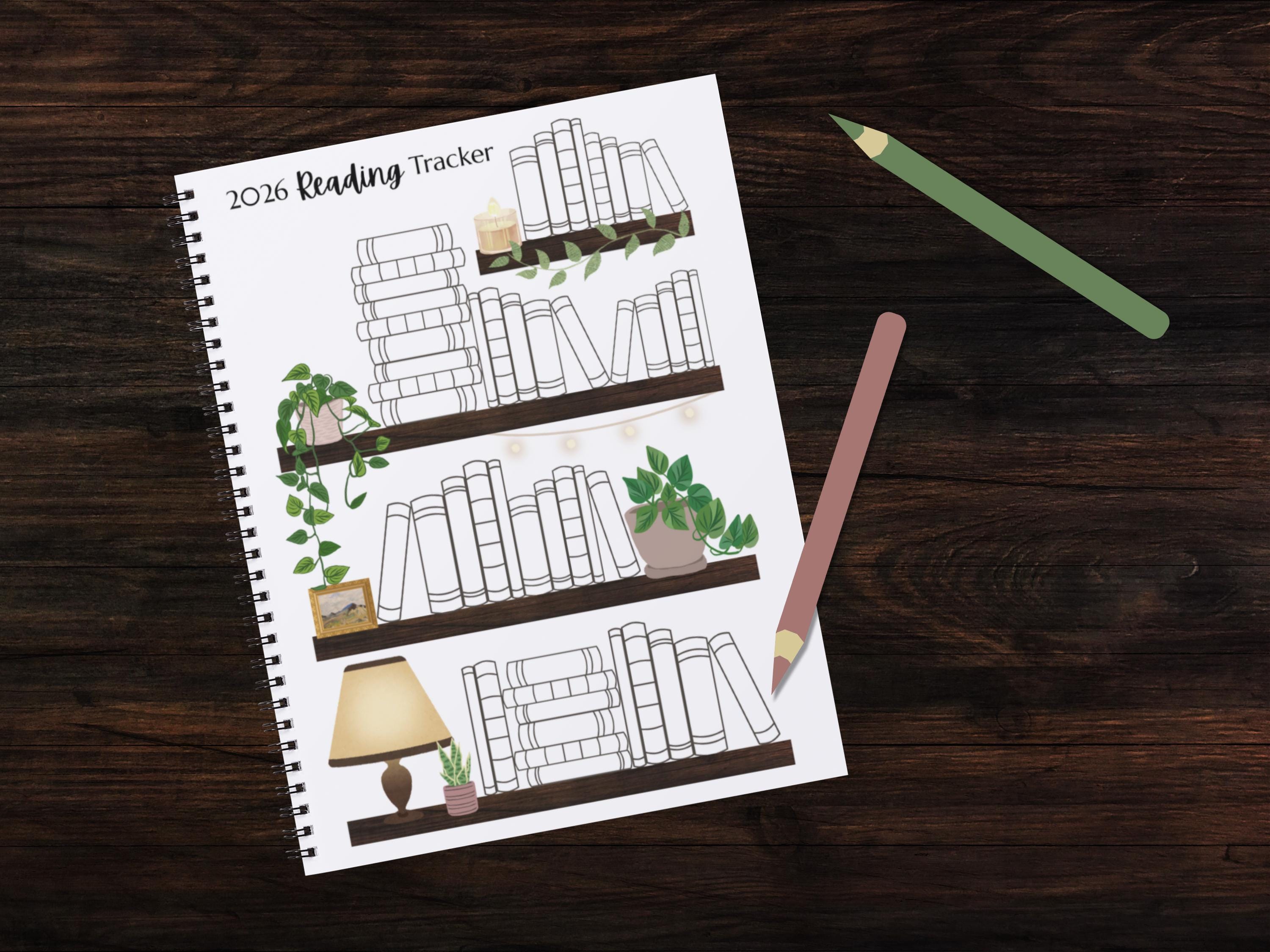 2026 Reading Tracker | Printable Bookshelf Reading Log (50 Books ...