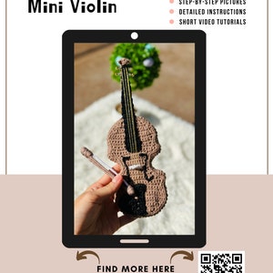 Crochet Violin Pattern PDF, Mini Violin Amigurumi, Music Teacher Gift ...
