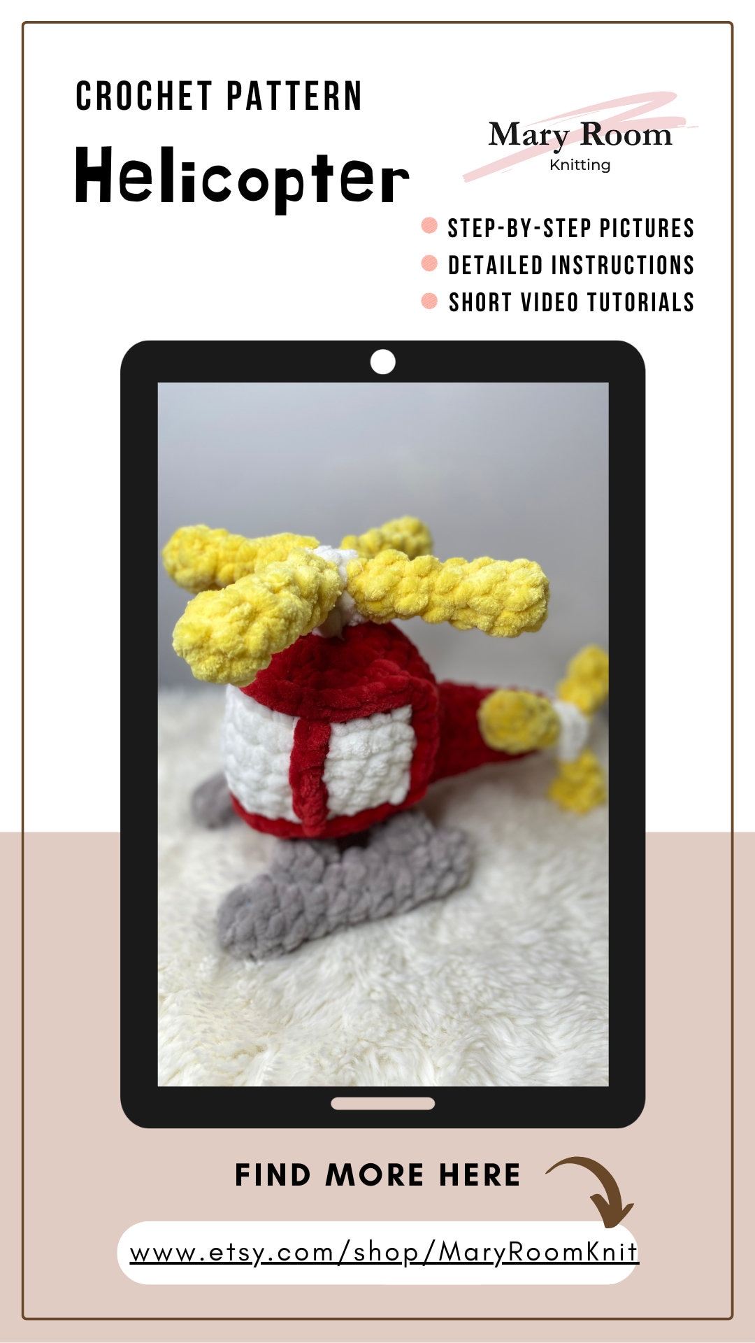 CROCHET HELICOPTER PATTERN | Helicopter Amigurumi Tutorial | Big Toy ...