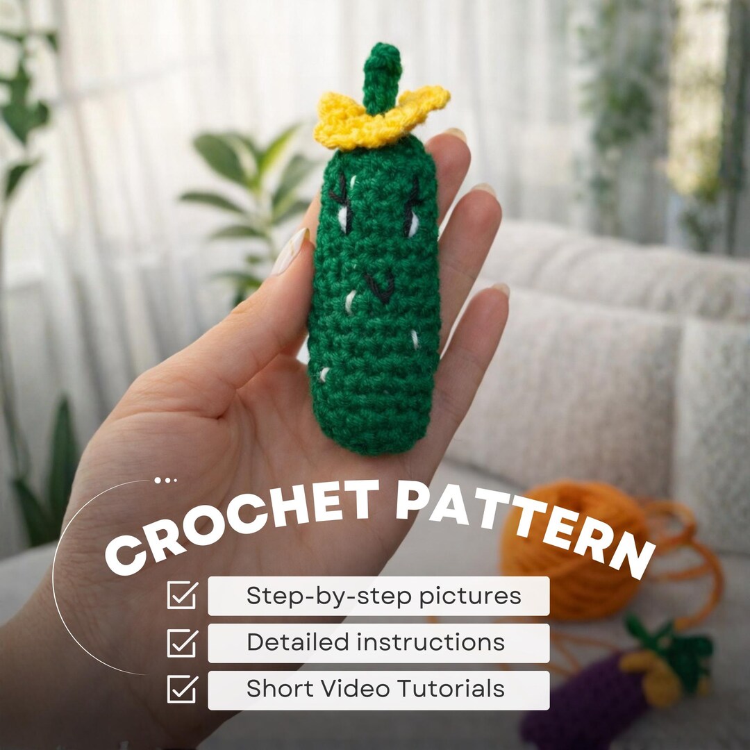 Crochet Pickle Pattern, Fidget Toy Clicker, Anti Stress Sensory ...