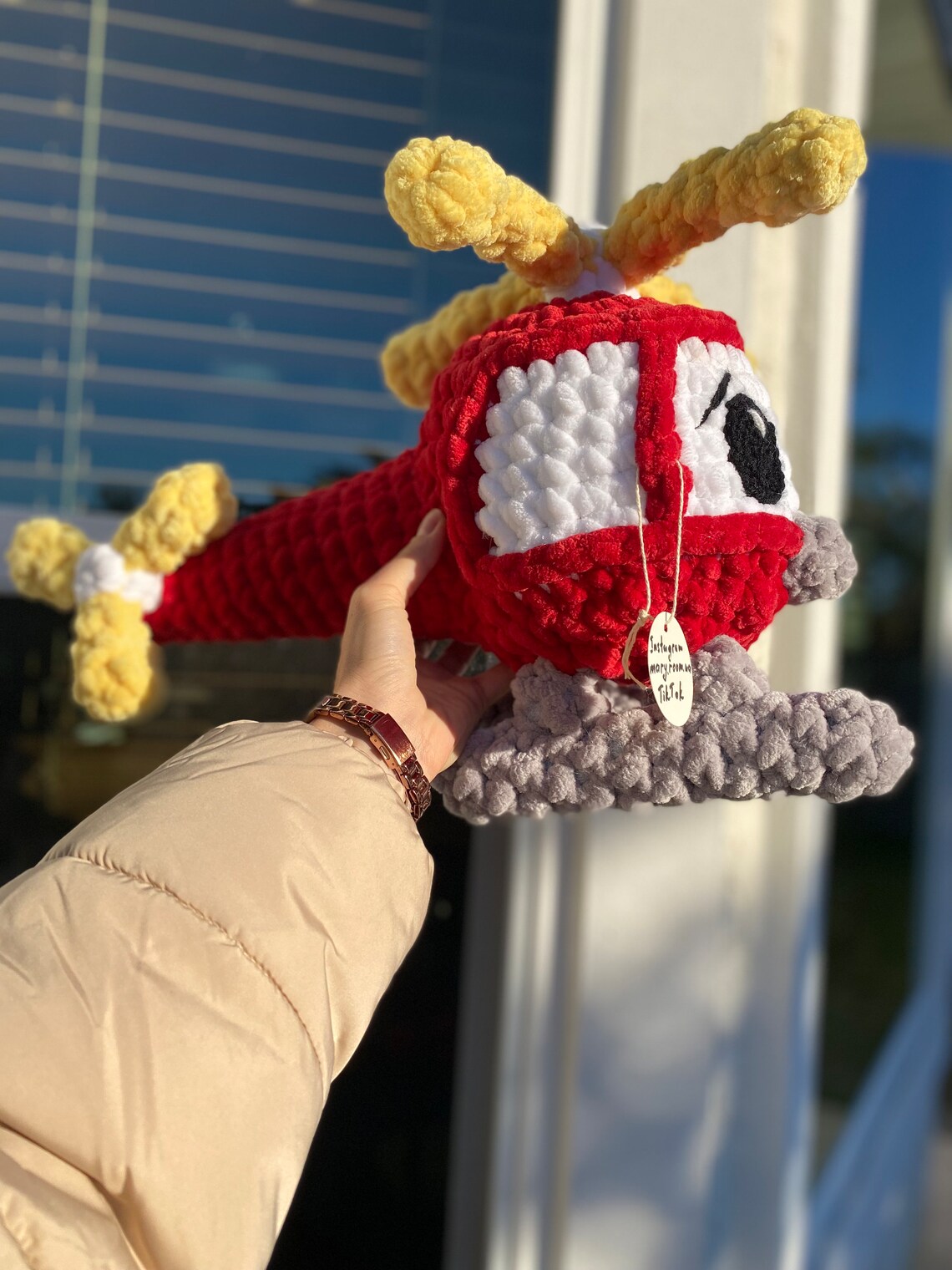 Big Red Amigurumi Soft Plush Helicopter Stuffed Plushie Toy - Etsy