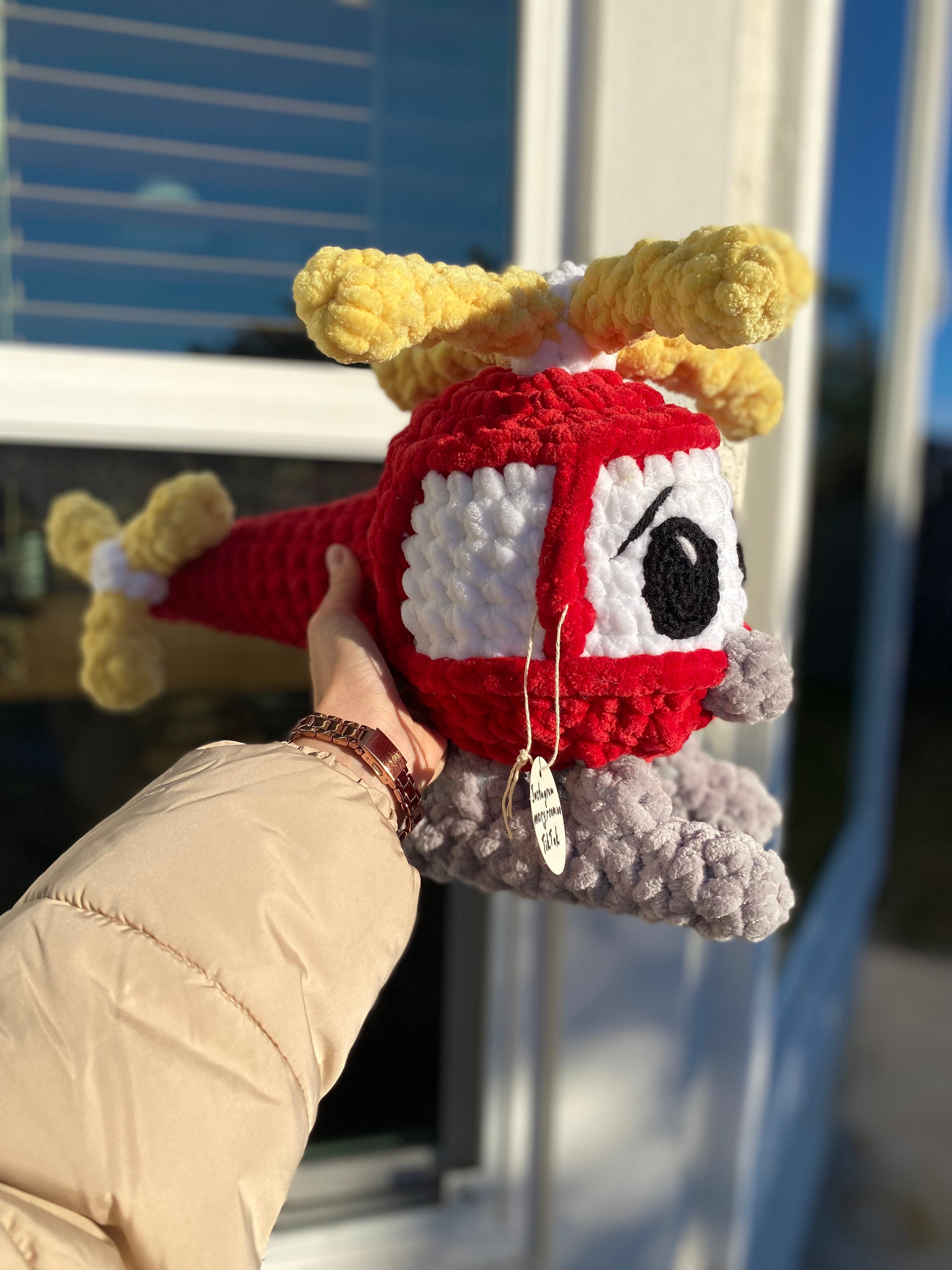 Big Red Amigurumi Soft Plush Helicopter Stuffed Plushie Toy - Etsy