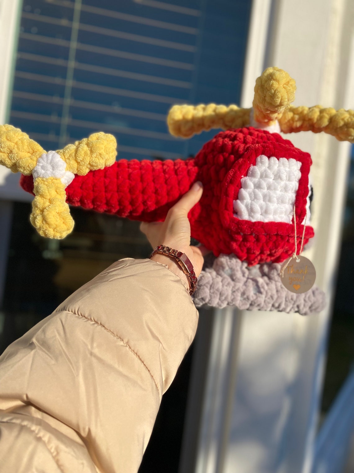 Big Red Amigurumi Soft Plush Helicopter Stuffed Plushie Toy - Etsy