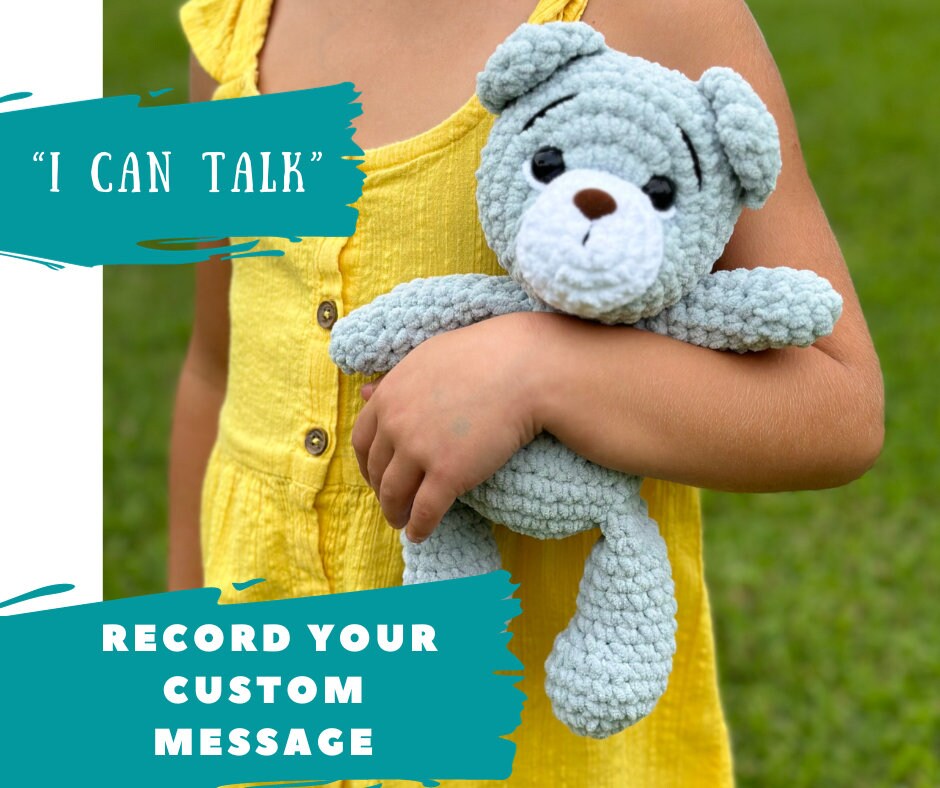 Recordable Stuffed Animal Crochet Plush Bear Custom Gifts for - Etsy