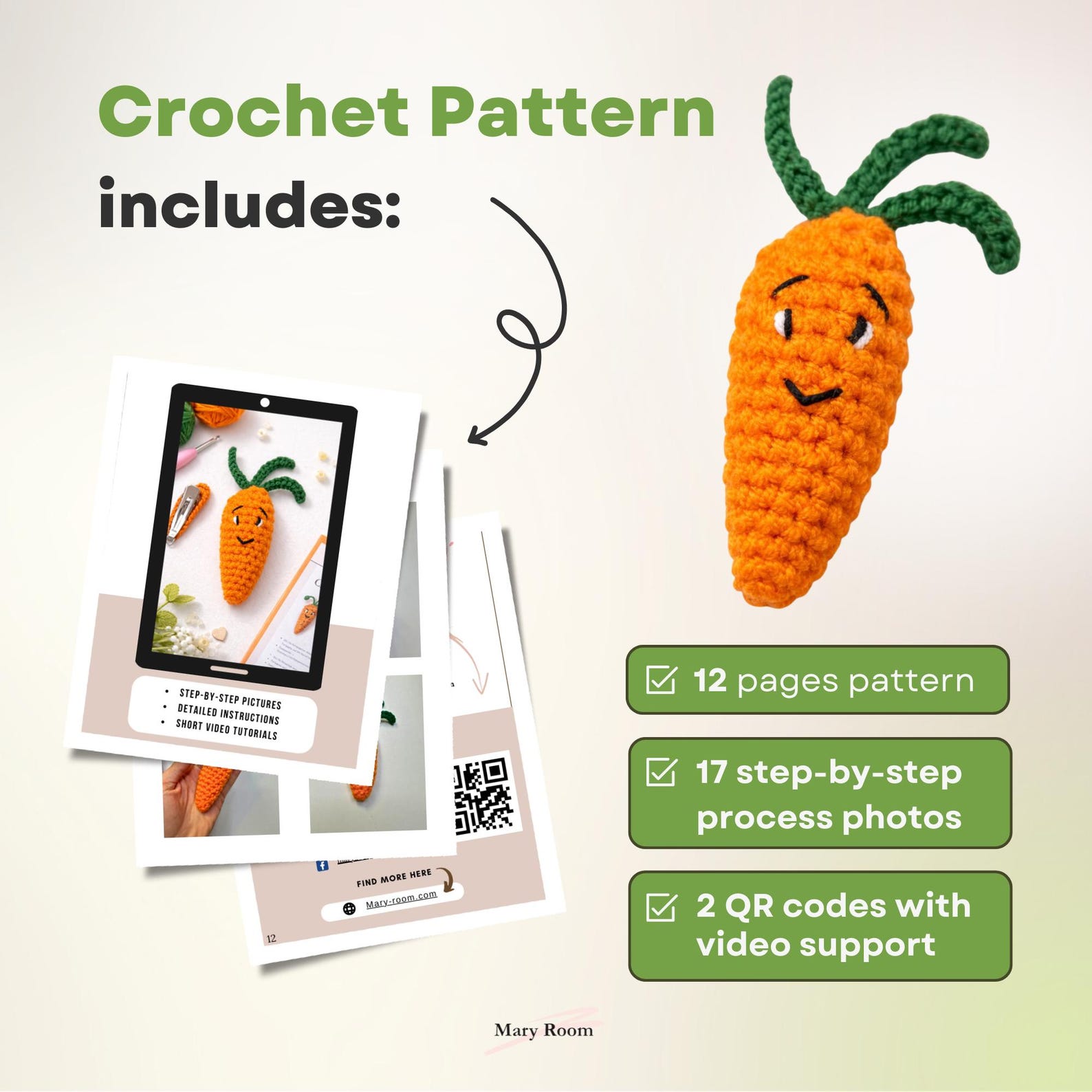 Crochet Anti-stress Carrot Clicker Pattern, Sensory Fidget Toy PDF ...