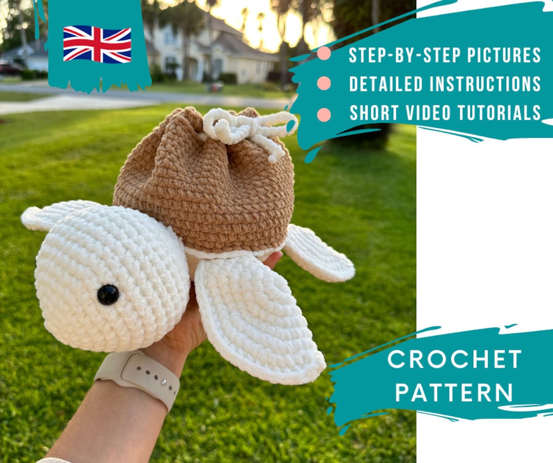 CROCHET TURTLE PATTERN | Turtle With a Bag | Amigurumi Tutorial | Plush ...