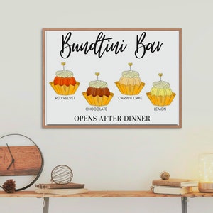 Bundtini Bar Sign, Wedding Sign, Reception Sign, Dessert Menu, Cake ...