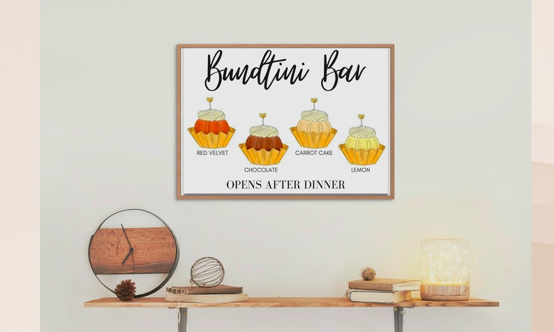 Bundtini Bar Sign, Wedding Sign, Reception Sign, Dessert Menu, Cake ...