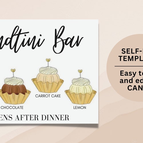 Bundtini Bar Sign Wedding Sign Reception Sign Dessert Menu - Etsy