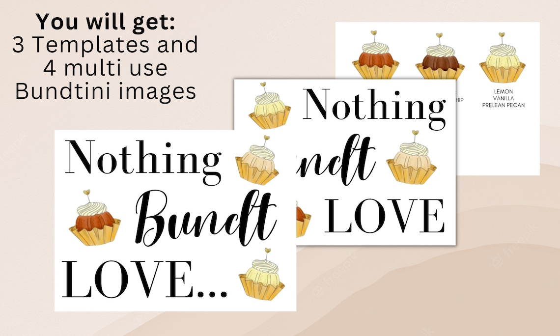 Nothing Bundt Love, Bundtini Bar Sign, Wedding Sign, Reception Sign ...
