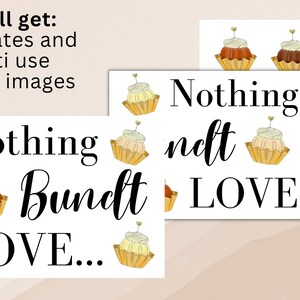 Nothing Bundt Love, Bundtini Bar Sign, Wedding Sign, Reception Sign ...