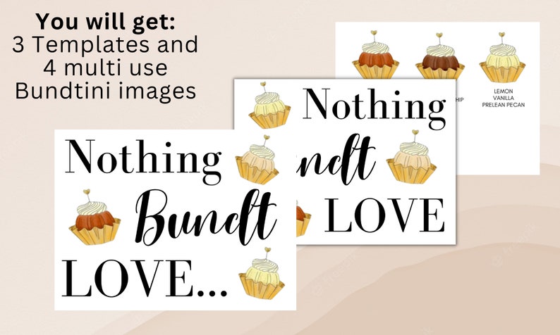 Nothing Bundt Love, Bundtini Bar Sign, Wedding Sign, Reception Sign ...